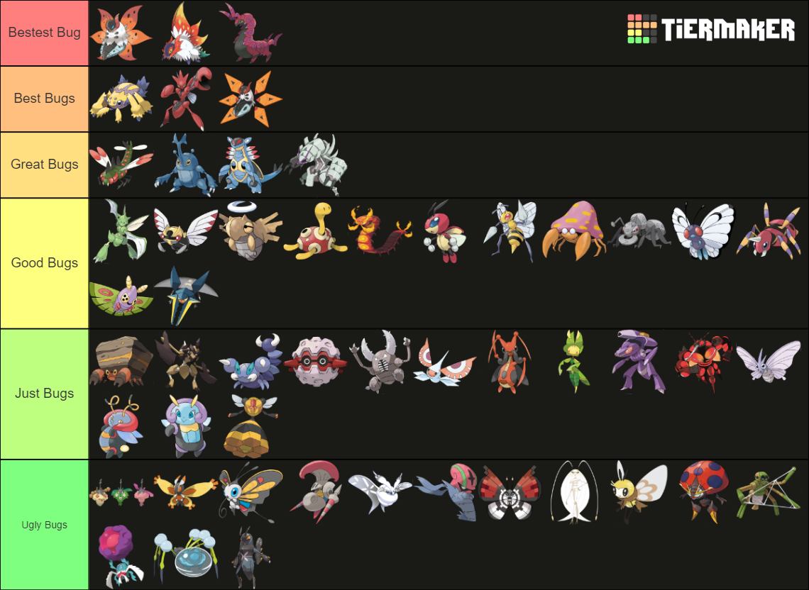 All Fully Evolved Bug Pokémon (2023) Tier List (Community Rankings ...