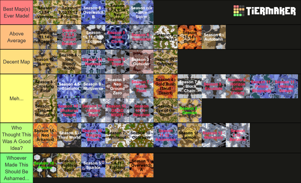 ASL Starcraft Official Maps Tier List (Community Rankings) - TierMaker
