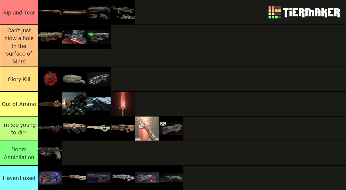 Doom Weapons Tier List (Community Rankings) - TierMaker