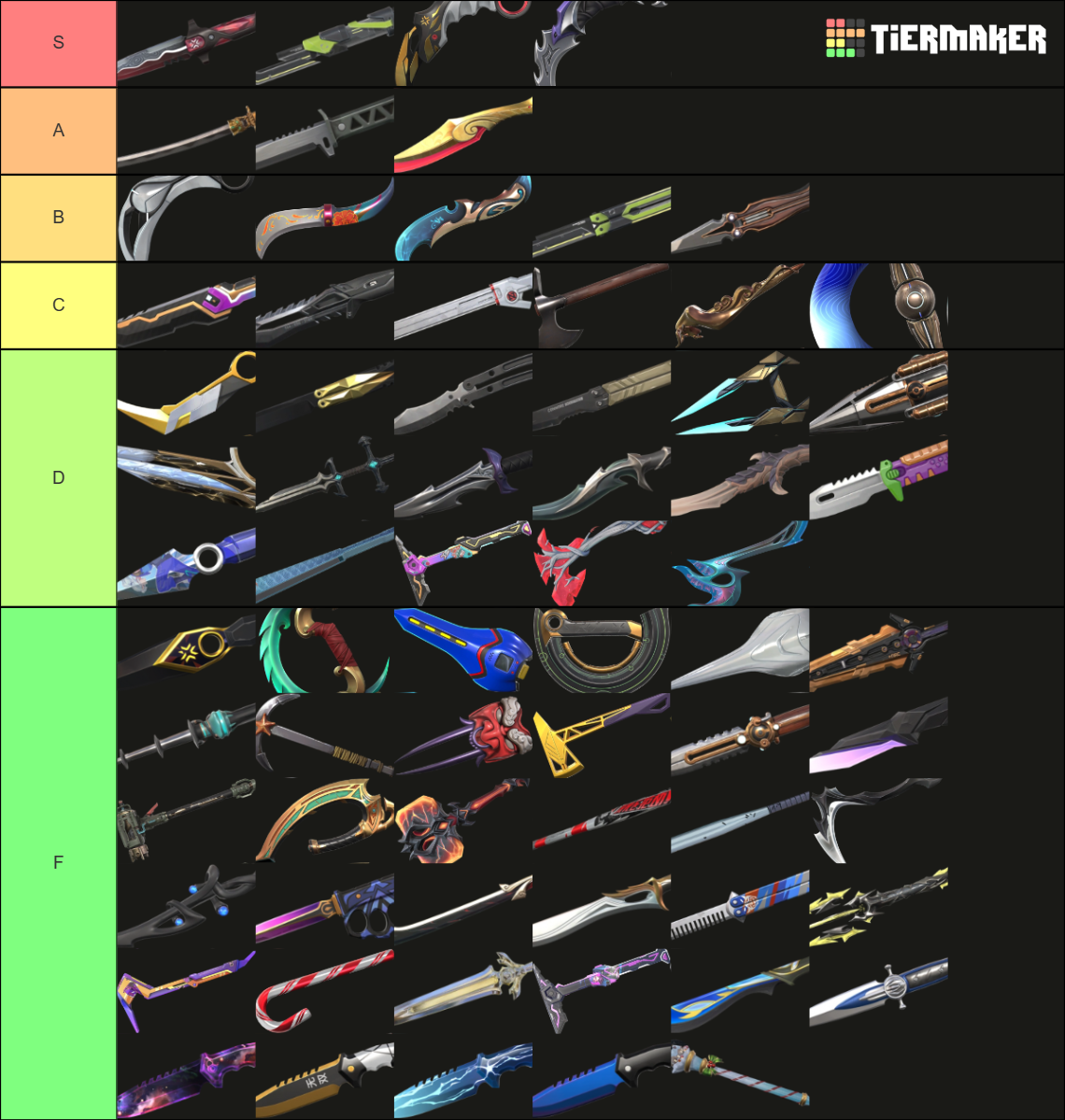 Valorant Melee (as of MK.VII Liberty) Tier List (Community Rankings ...
