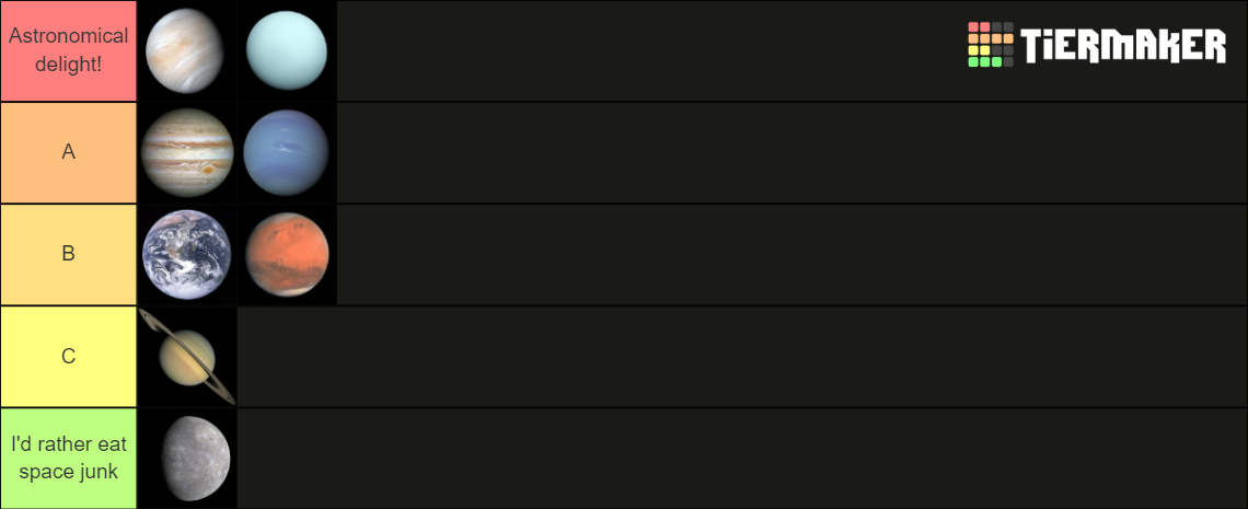 Solar System planets ranked by how tasty they look Tier List (Community ...