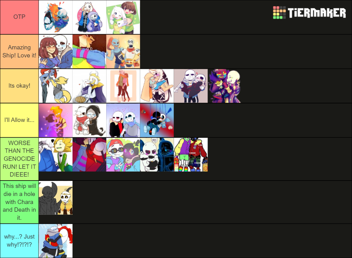 Undertale Ships Tier List (Community Rankings) - TierMaker