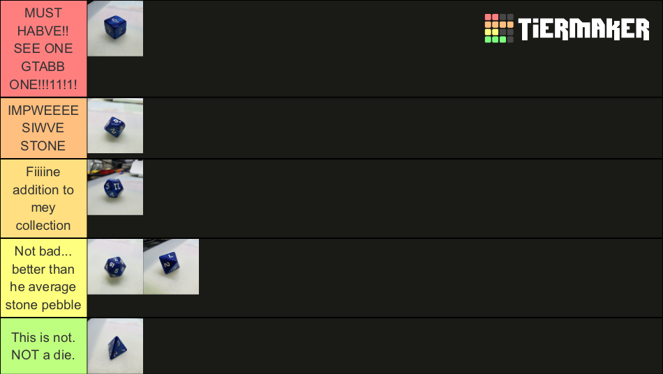 Dice Tier List (Community Rankings) - TierMaker
