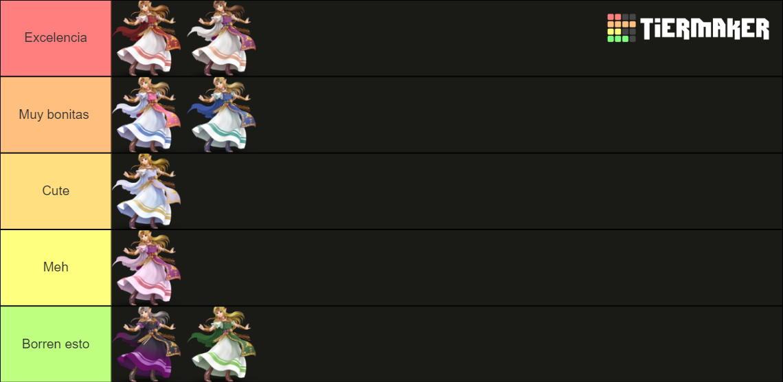 Smash Ultimate Zelda Alts Tier List (Community Rankings) - TierMaker