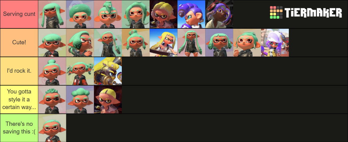 Splatoon Hairstyles Tier List (Community Rankings) - TierMaker