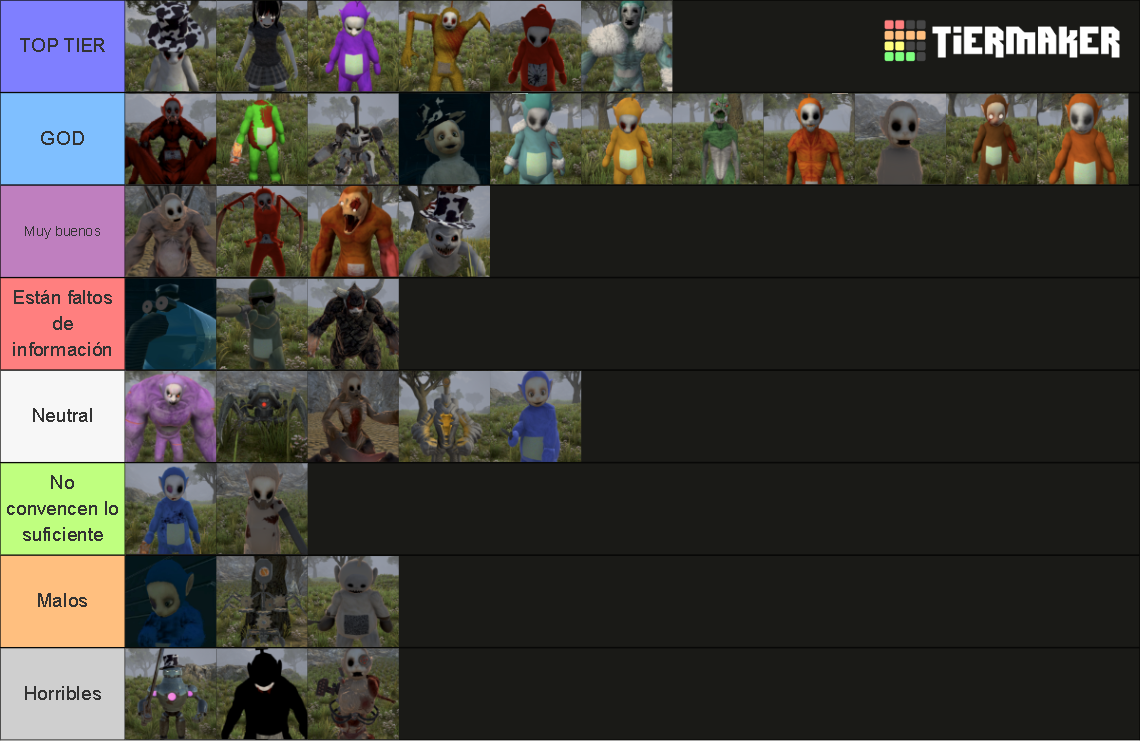 Slendytubbies Tier List (Community Rankings) - TierMaker