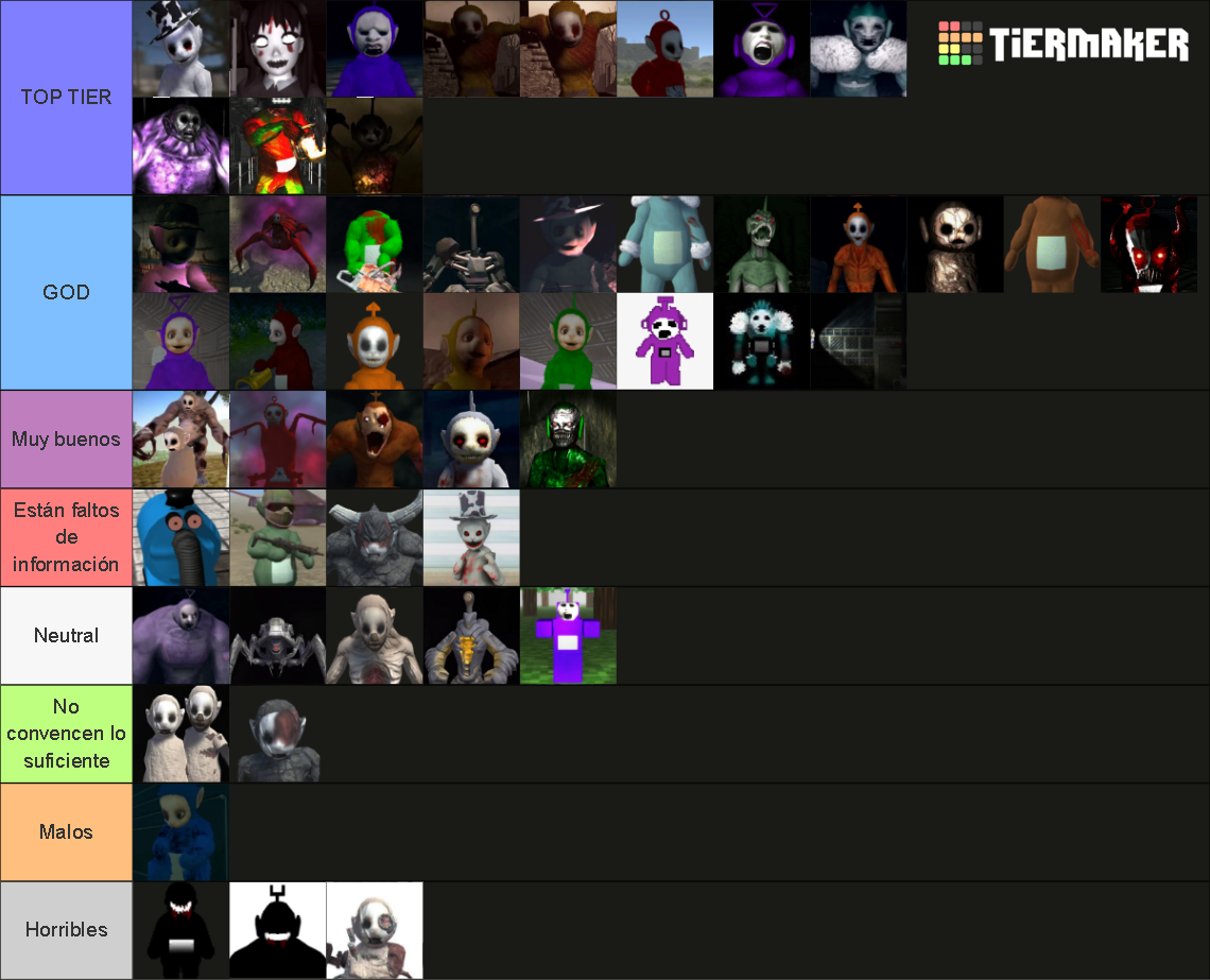 slendytubbies personajes Tier List (Community Rankings) - TierMaker