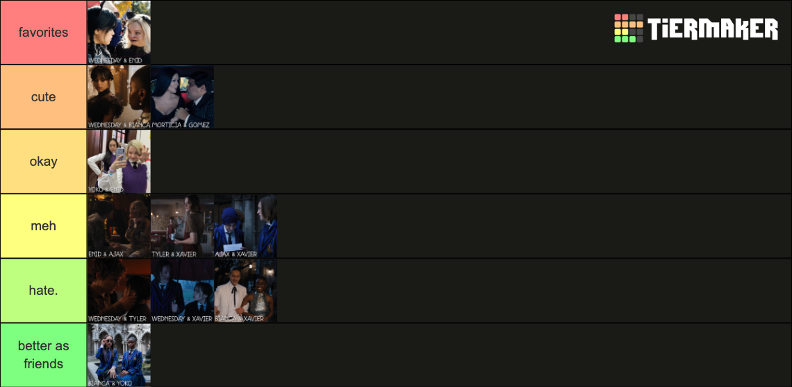 wednesday ships Tier List (Community Rankings) - TierMaker