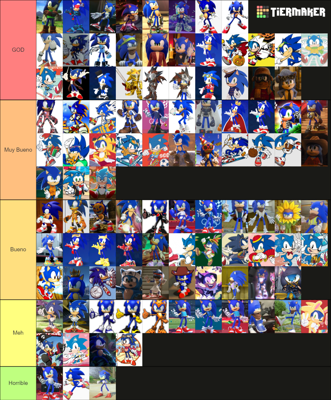 Sonic Outfits Tier List (Community Rankings) - TierMaker