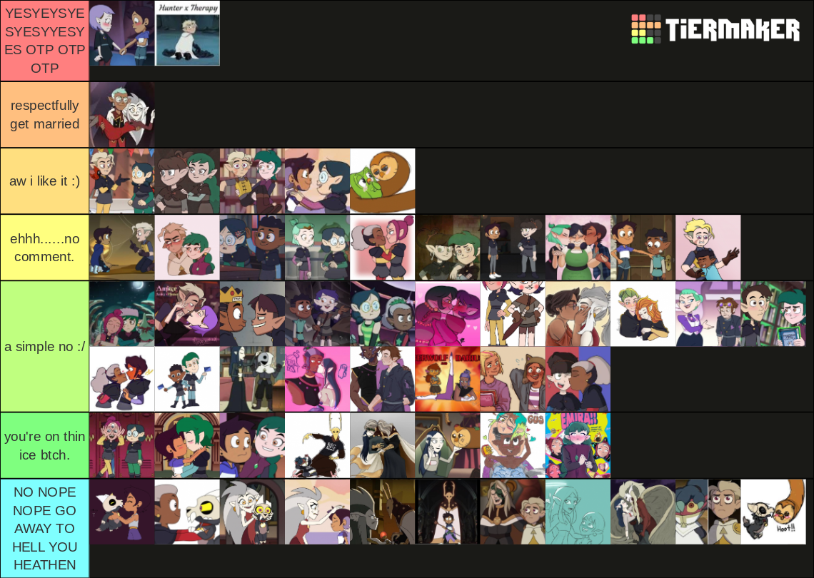 The Owl House SHIPS ! (S3) Tier List (Community Rankings) - TierMaker