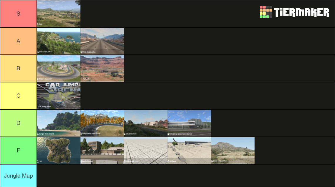 BeamNG.drive map list Tier List (Community Rankings) - TierMaker