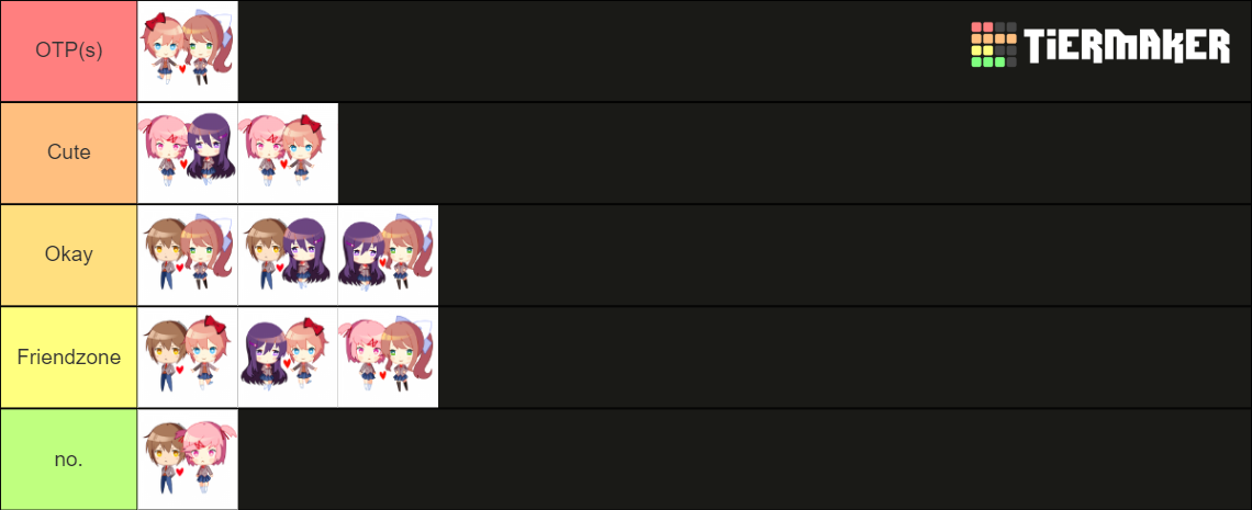 Doki Doki Literature Club Ships Tier List (Community Rankings) - TierMaker