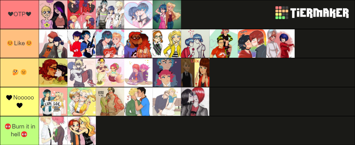 Miraculous ladybug ships Tier List (Community Rankings) - TierMaker