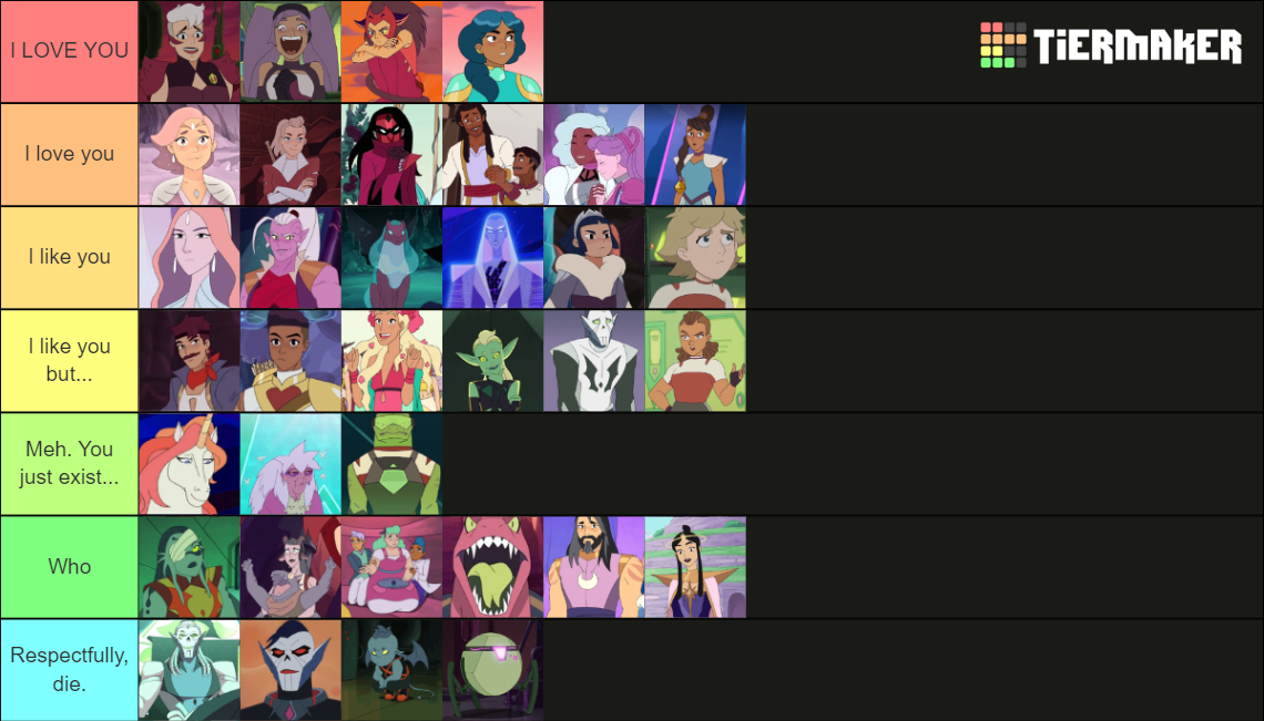 She-Ra and the Princesses of Power (Spop) all characters Tier List ...