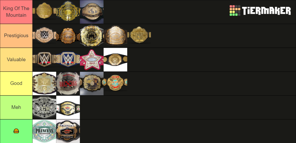Pro Wrestling Championship from every Promotion Tier List (Community ...