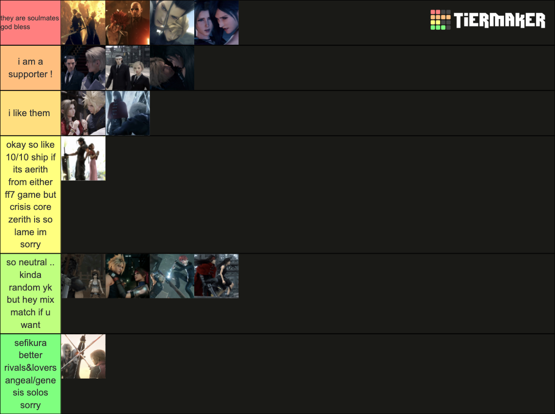 Ff7 ships Tier List (Community Rankings) - TierMaker