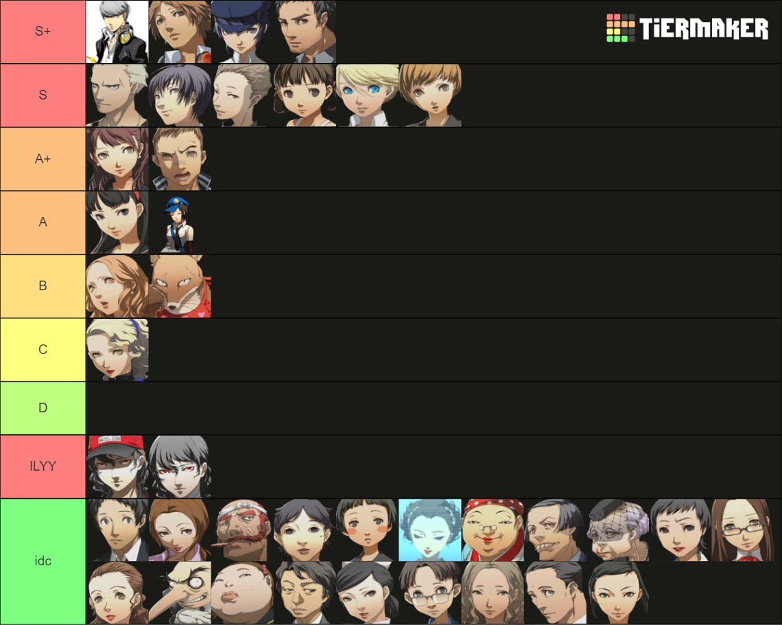 Persona 4 Golden Characters Tier List (Community Rankings) - TierMaker