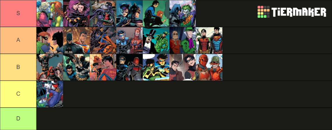 batman ships Tier List (Community Rankings) - TierMaker
