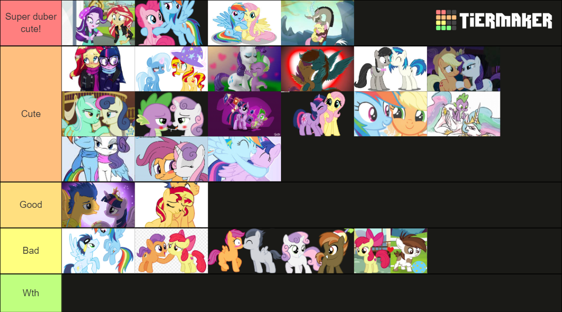 my little pony ships Tier List (Community Rankings) - TierMaker