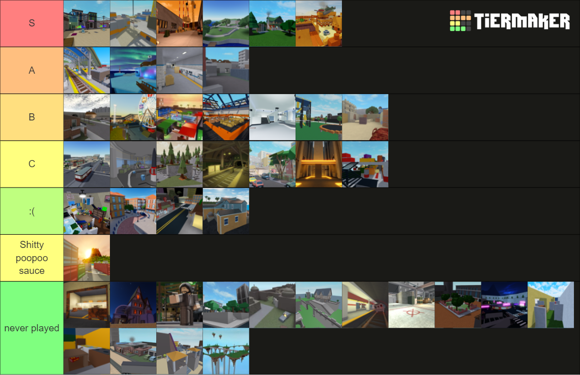 Arsenal ROBLOX maps Tier List (Community Rankings) - TierMaker