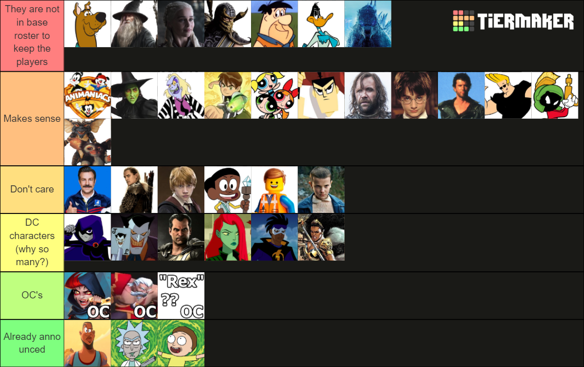 Every Leaked/Rumored character for Multiversus Tier List (Community ...