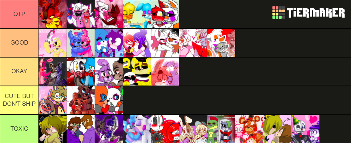 fnaf ships Tier List (Community Rankings) - TierMaker