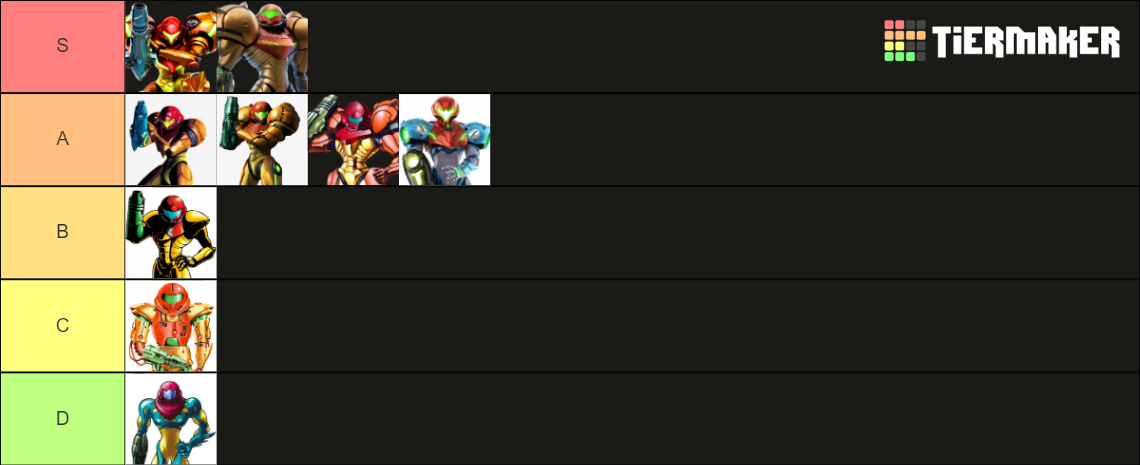 Metroid - Samus Suit Design Tier List (Community Rankings) - TierMaker