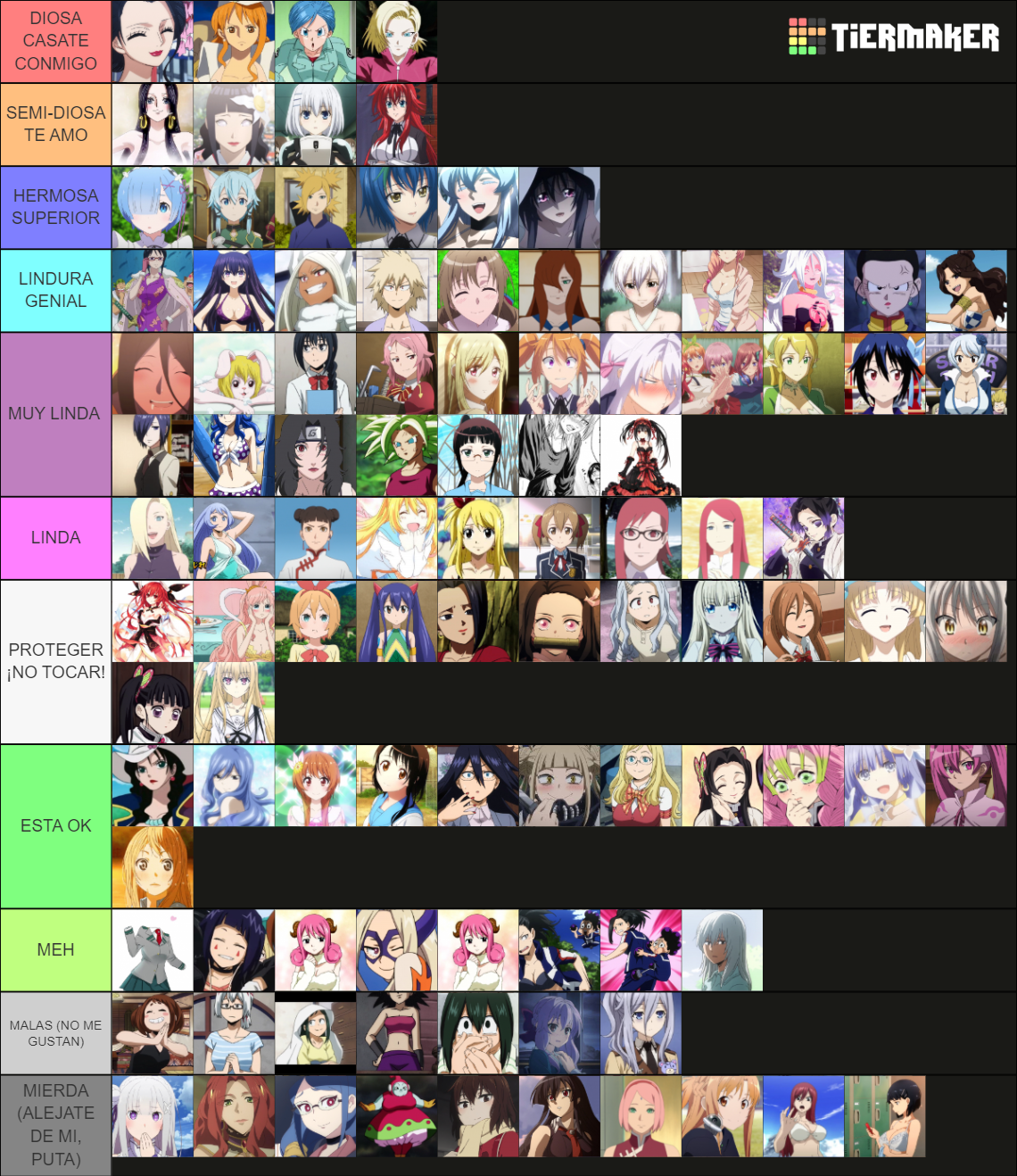 Anime Waifus Tier List (Community Rankings) - TierMaker
