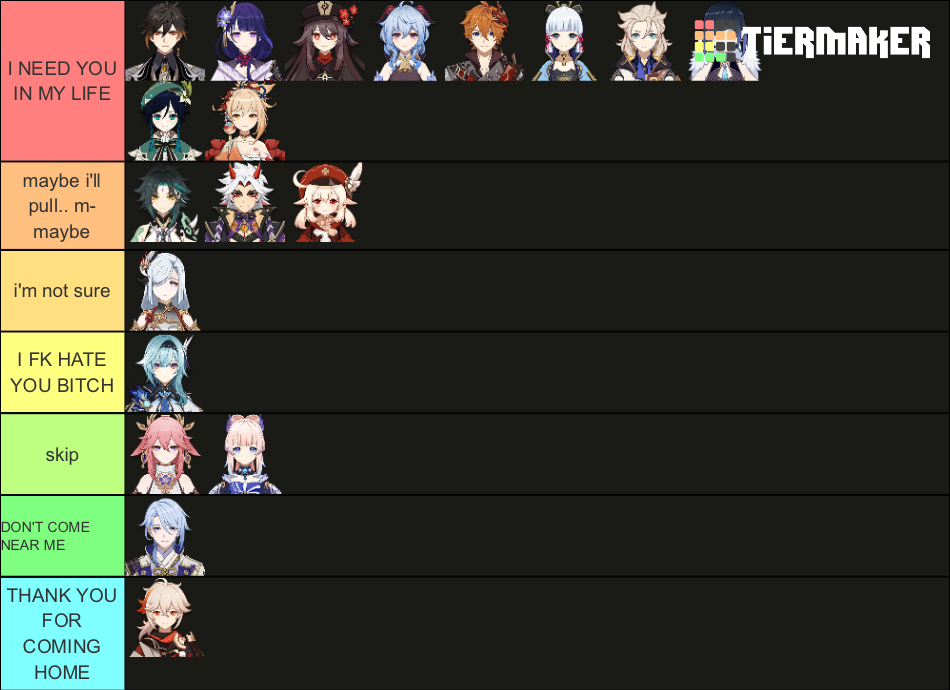 Genshin Impact exclusives 5 Stars (3.3) Tier List (Community Rankings ...