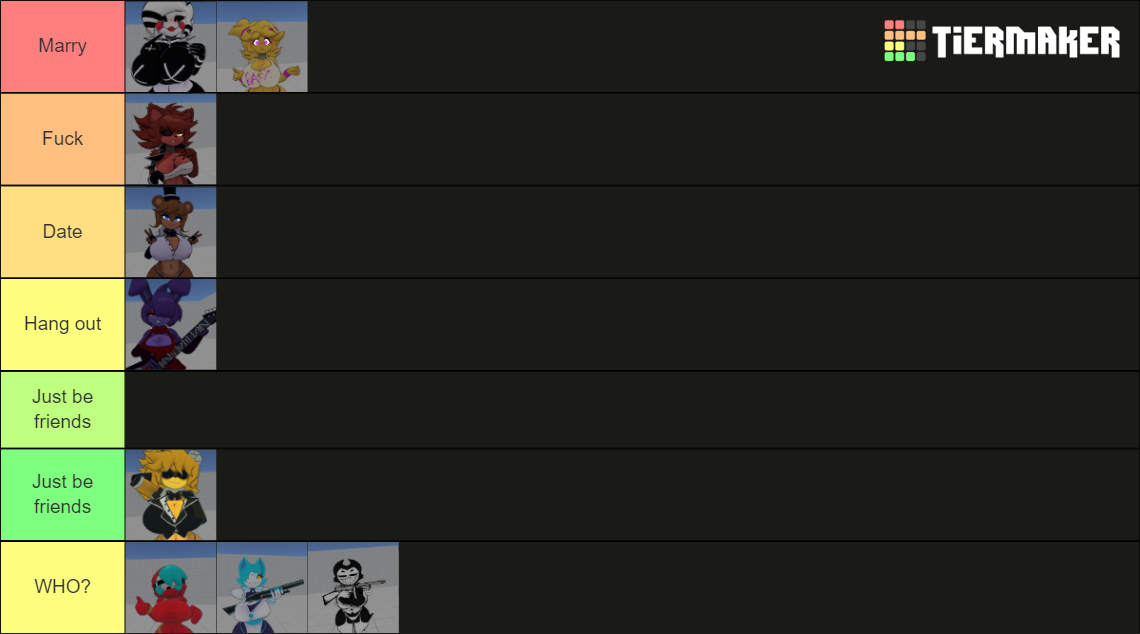 CryptiaCurves Fnia animatronics + extras Tier List (Community Rankings ...