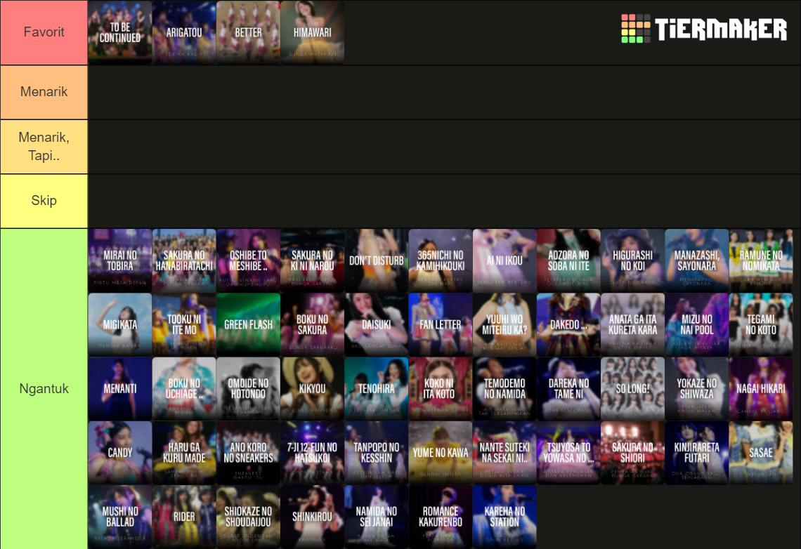 JKT48 Vocal-Centered Songs Tier List (Community Rankings) - TierMaker