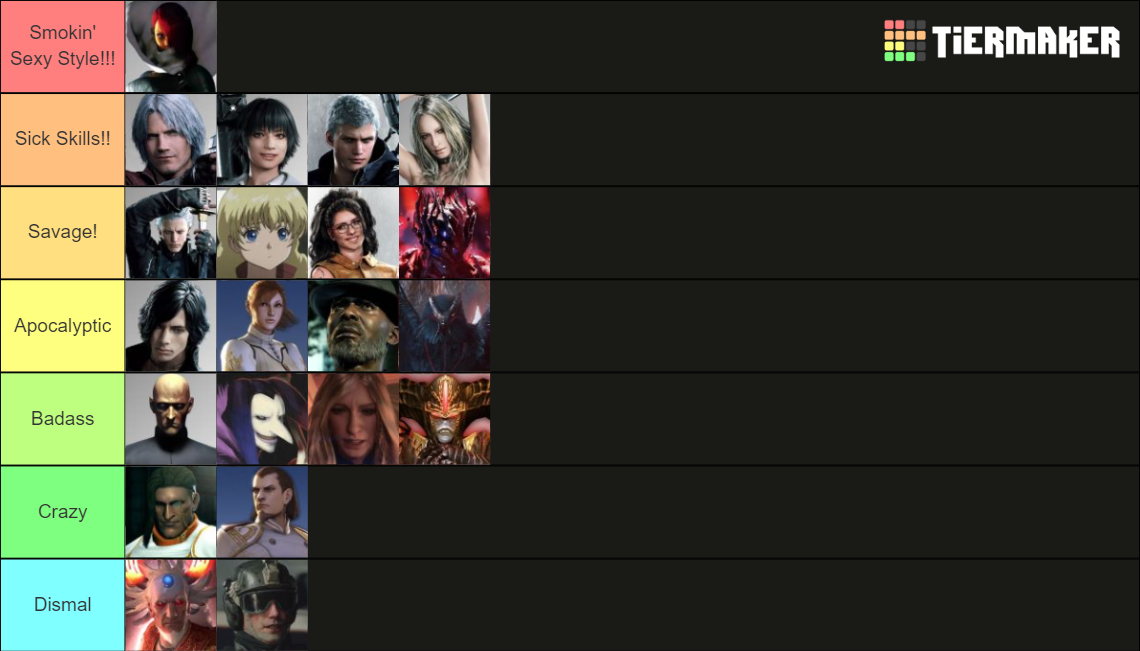 Devil May Cry All Characters Tier List (Community Rankings) - TierMaker