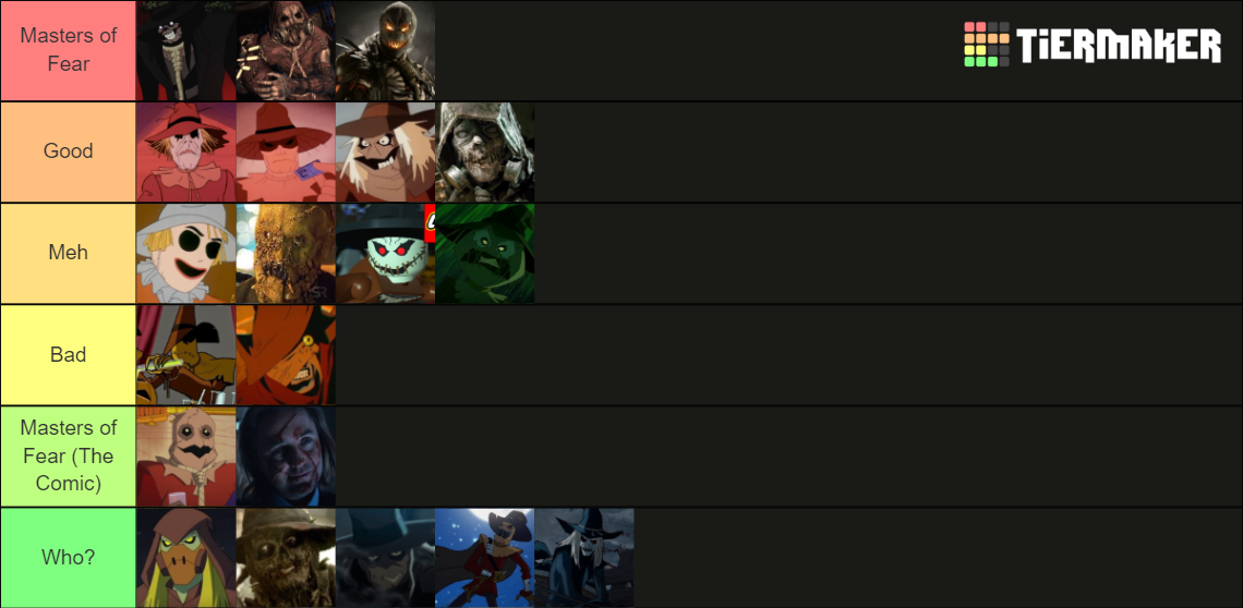 Scarecrow (Batman) Adaptations Tier List (Community Rankings) - TierMaker