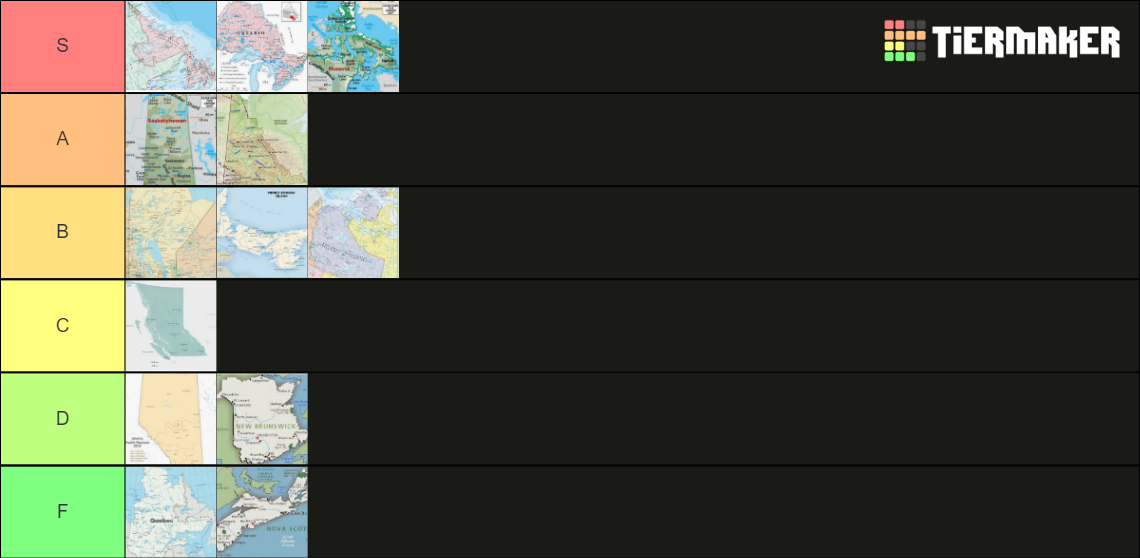 Canada Provinces and Territories Tier List (Community Rankings) - TierMaker