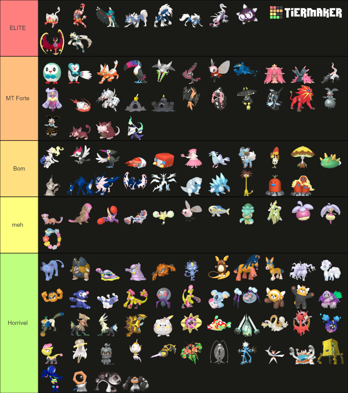 Pokemon Gen 7 Shiny Tier List (Community Rankings) - TierMaker