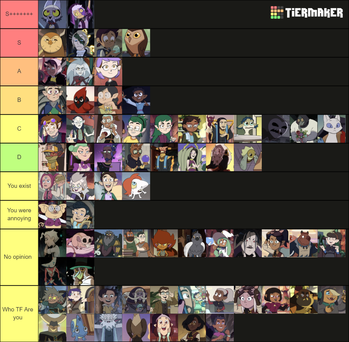 The owl house characters (Season 2B included) Tier List (Community ...