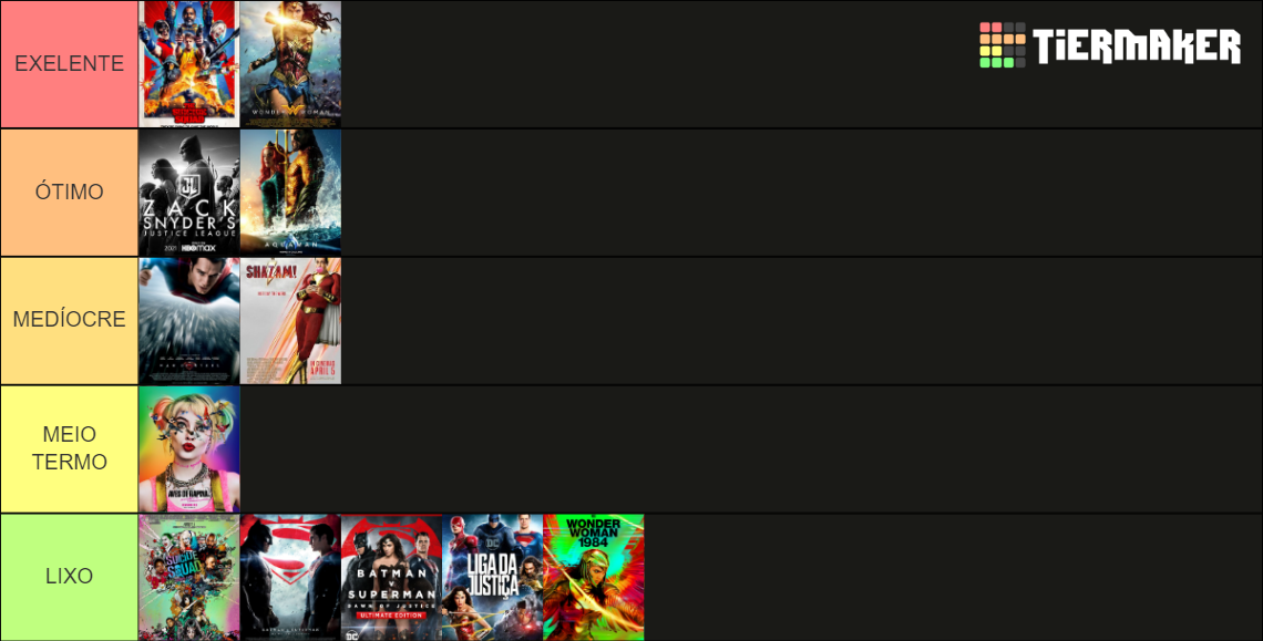 DCU filmes rank Tier List (Community Rankings) - TierMaker