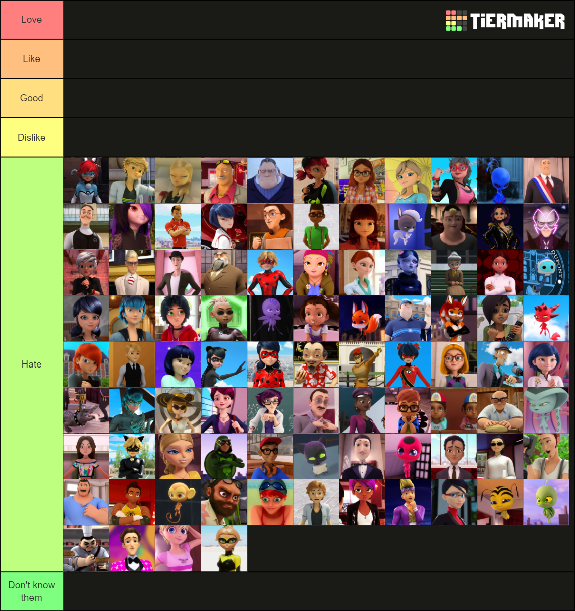 Miraculous Ladybug characters Tier List (Community Rankings) - TierMaker