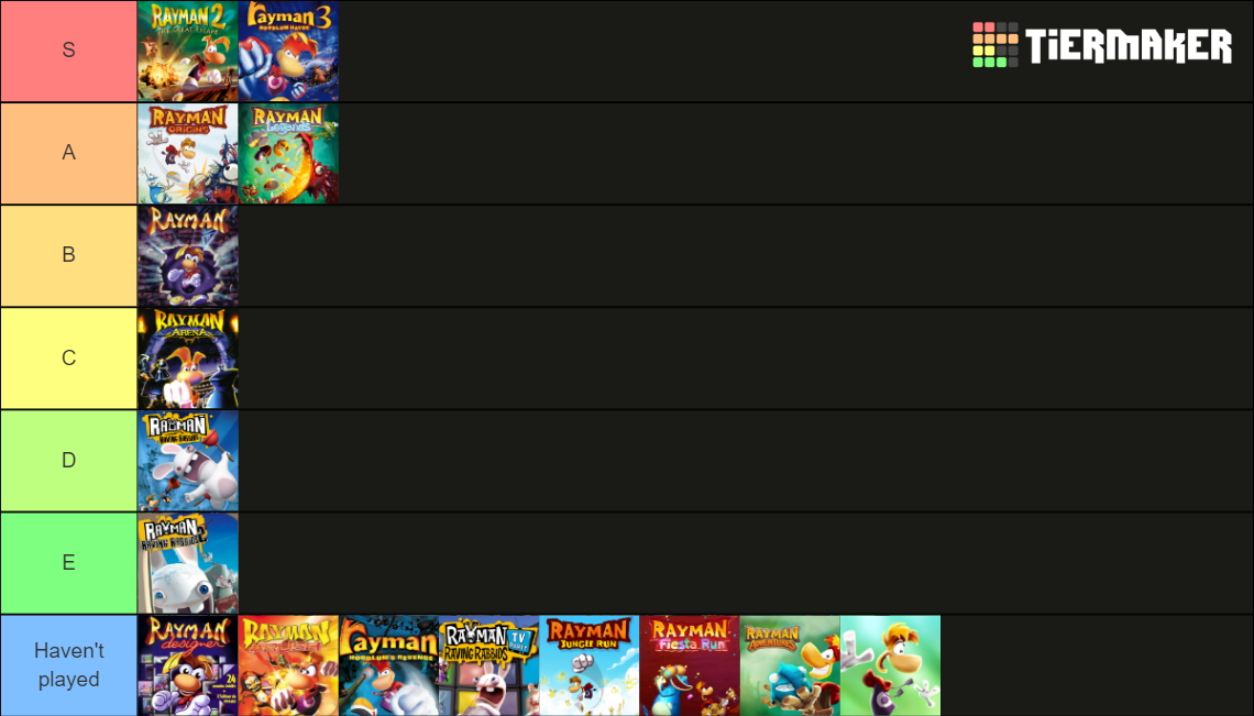 Rayman Franchise Tier List (Community Rankings) - TierMaker