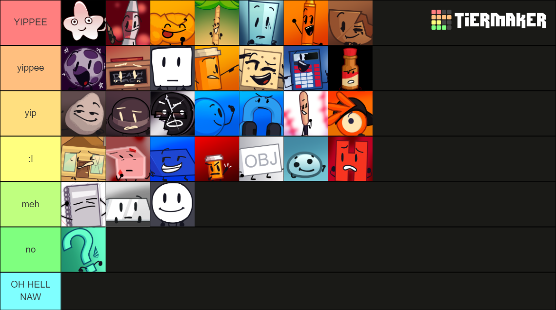 Obsolete Battle Show Characters Tier List (Community Rankings) - TierMaker