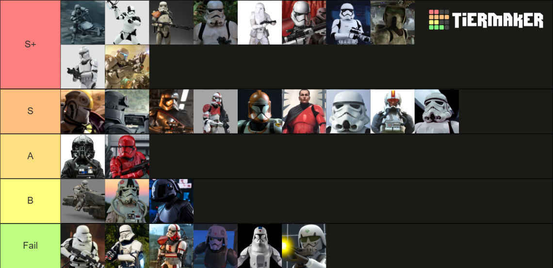 Star Wars Trooper Variants (Use this one) Tier List (Community Rankings ...