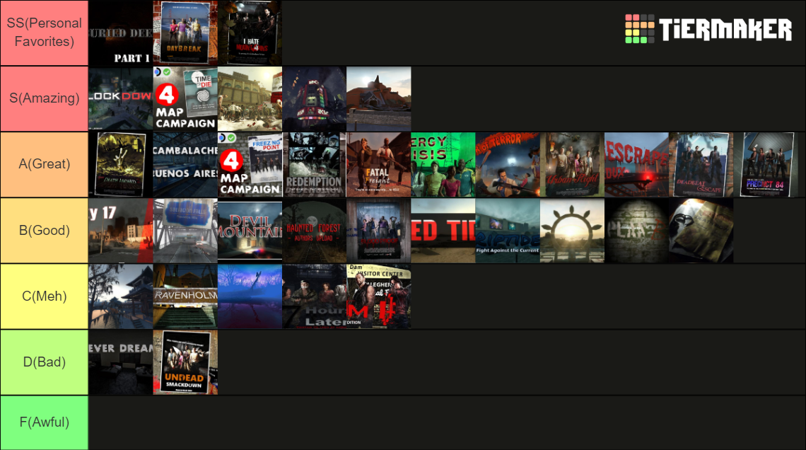 Left 4 Dead 2 Custom Campaigns Tier List (Community Rankings) - TierMaker