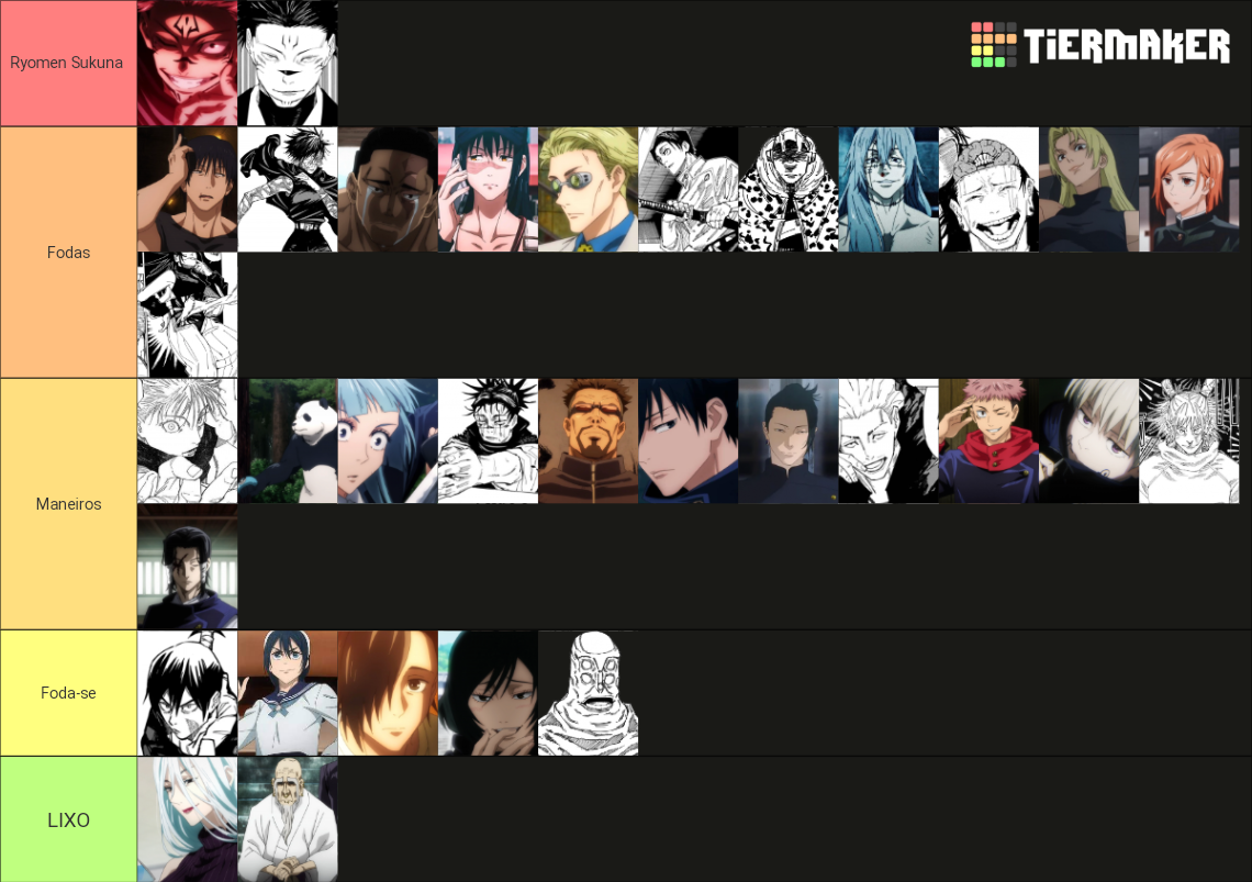 JJK Characters Tier List (Community Rankings) - TierMaker JJK Characters Tier List (Community Rankings) - TierMaker