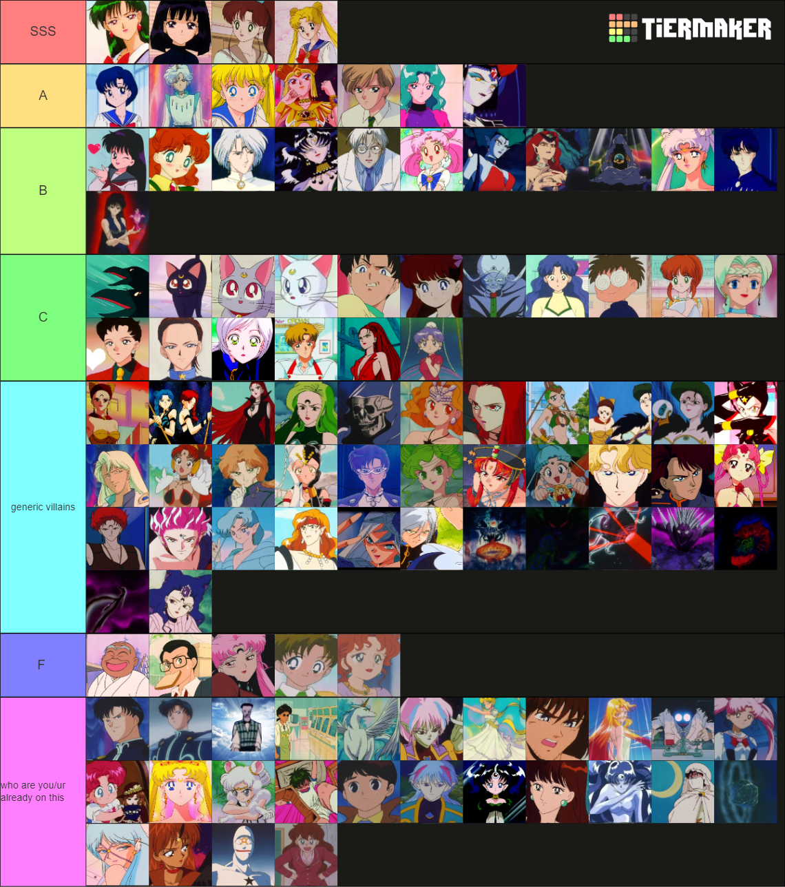 Sailor Moon Ranking All Characters Tier List (Community Rankings ...