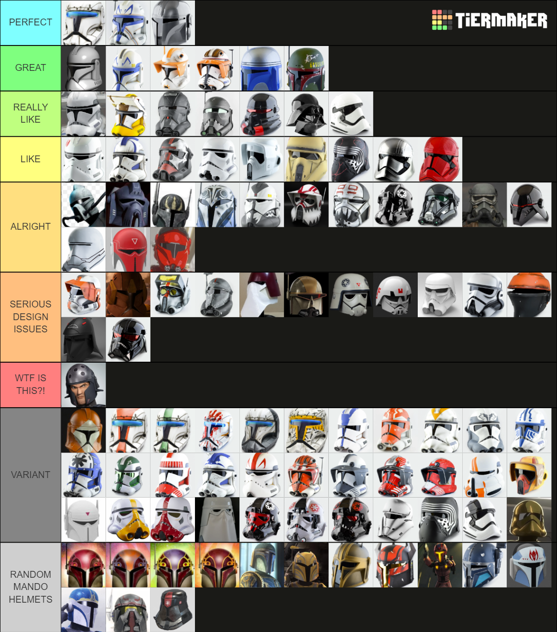 Star Wars Helmets Tier List (Community Rankings) - TierMaker