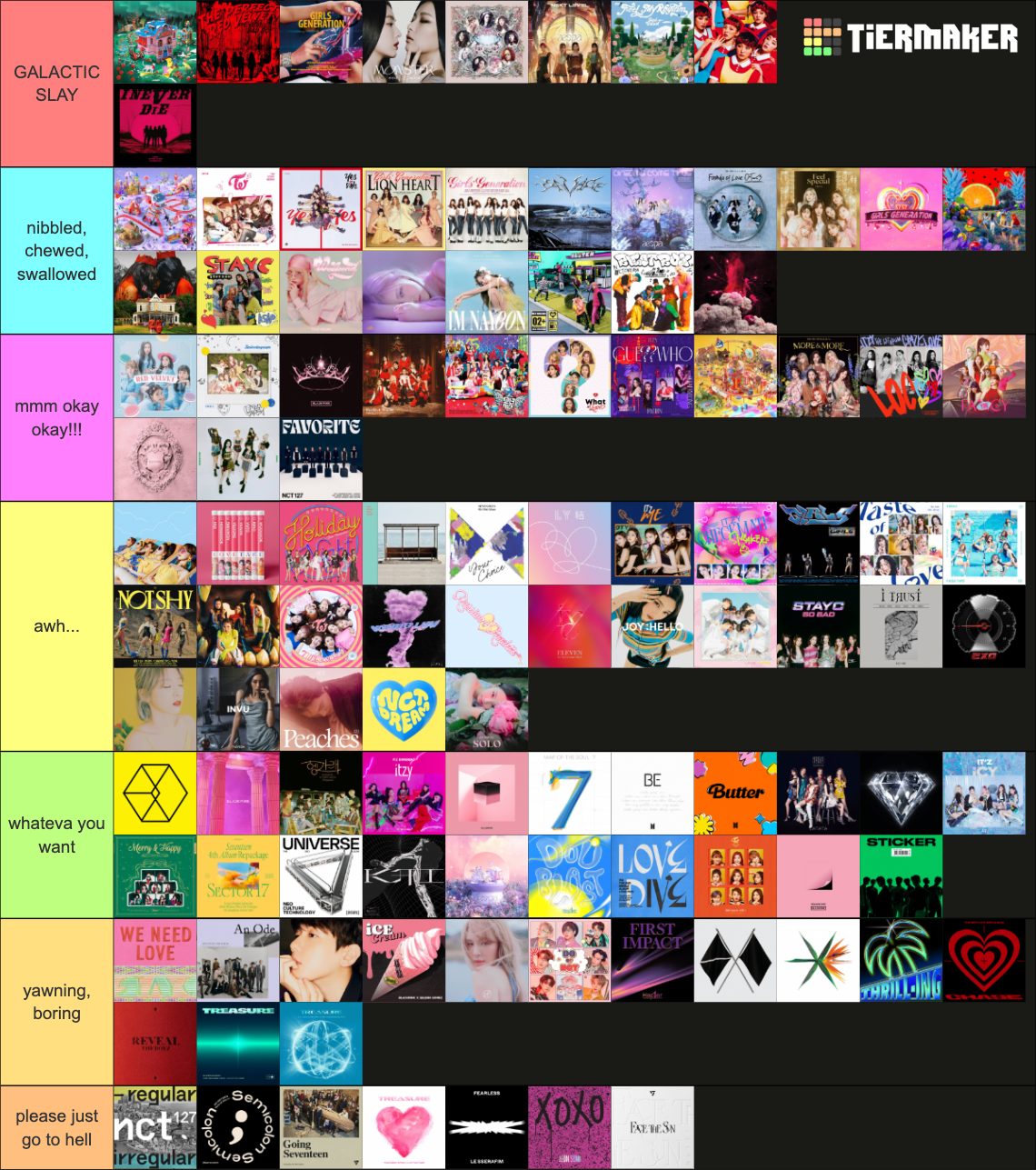 kpop album cover ranking Tier List (Community Rankings) - TierMaker