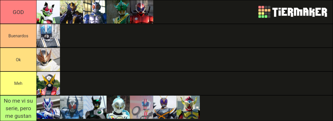 Kamen Rider Secondaries Tier List (Community Rankings) - TierMaker