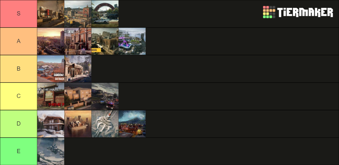 Rainbow six siege all maps Y6S4 Tier List (Community Rankings) - TierMaker