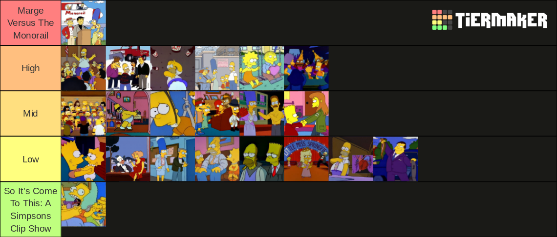 The Simpsons Season 4 Episodes Tier List (Community Rankings) - TierMaker