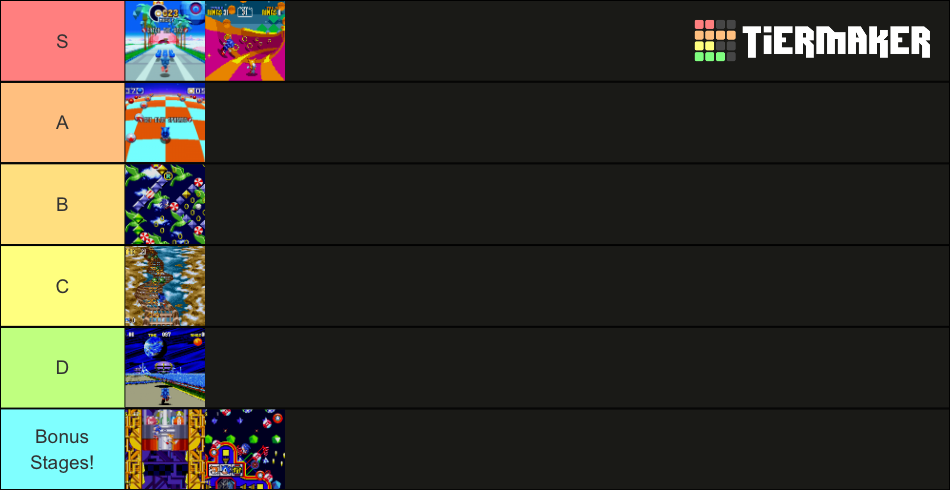 Sonic The Hedgehog Classic Special/Bonus Stages Tier List (Community ...